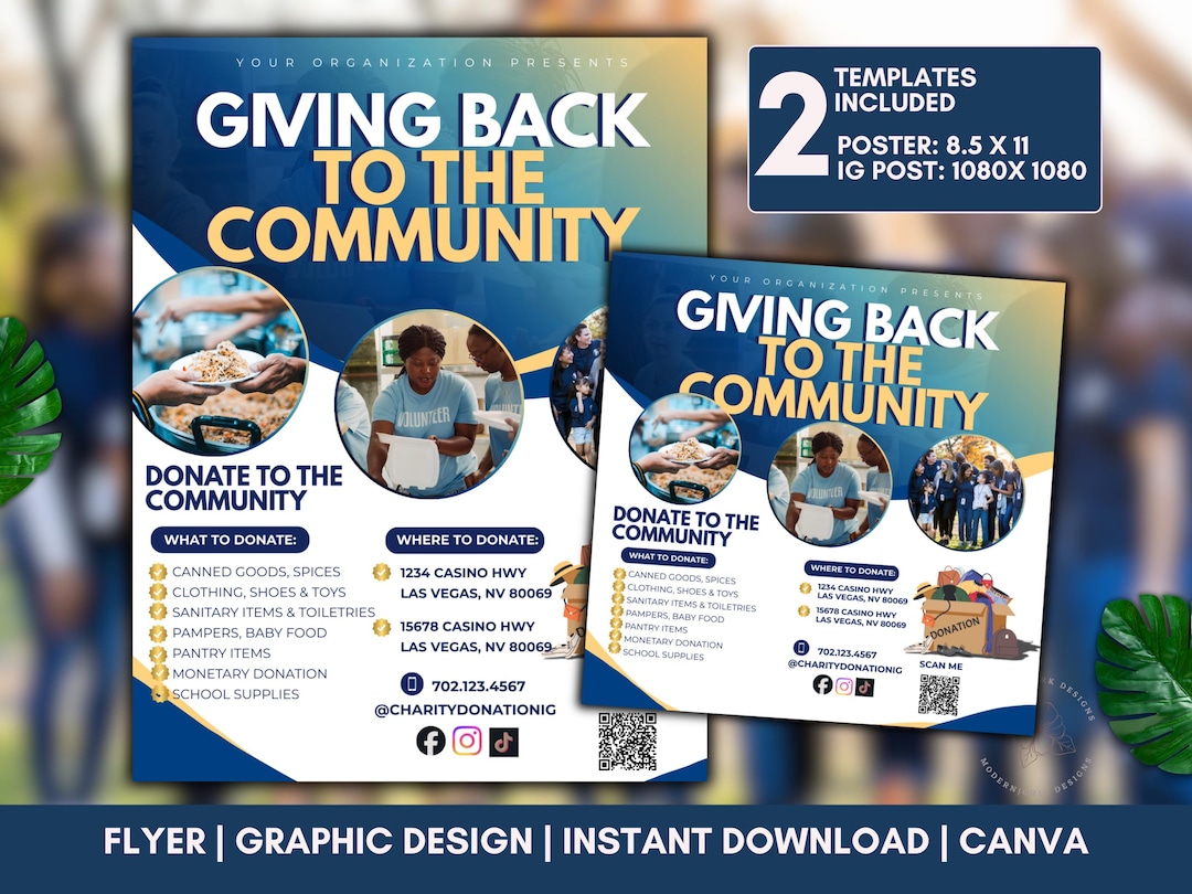 Donation Drive Flyer Template, Community Outreach, Canva Editable ...