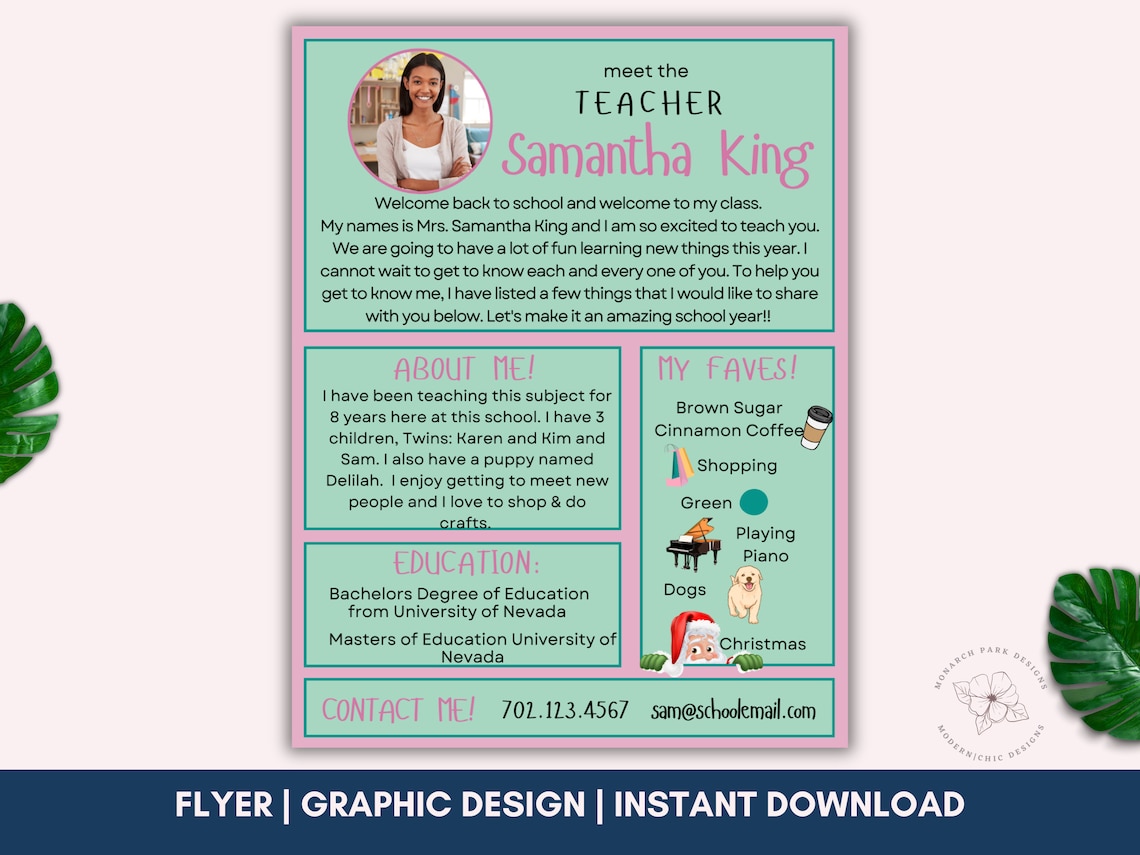 Meet the Teacher Pastel, Meet the Teacher Template, Meet the Teacher ...
