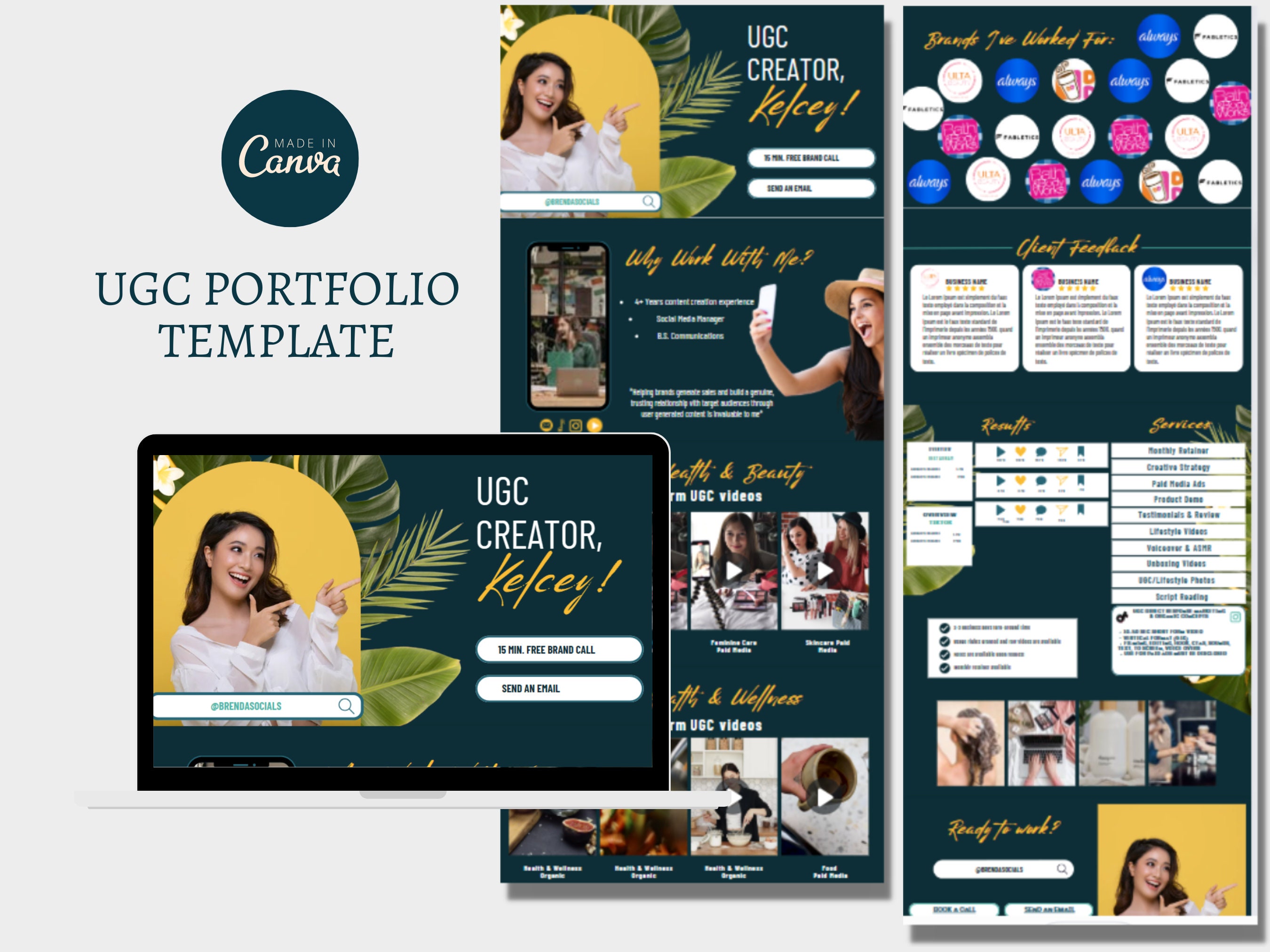 UGC Portfolio Website, UGC Rate Card Bundle, Influencer Media Card ...