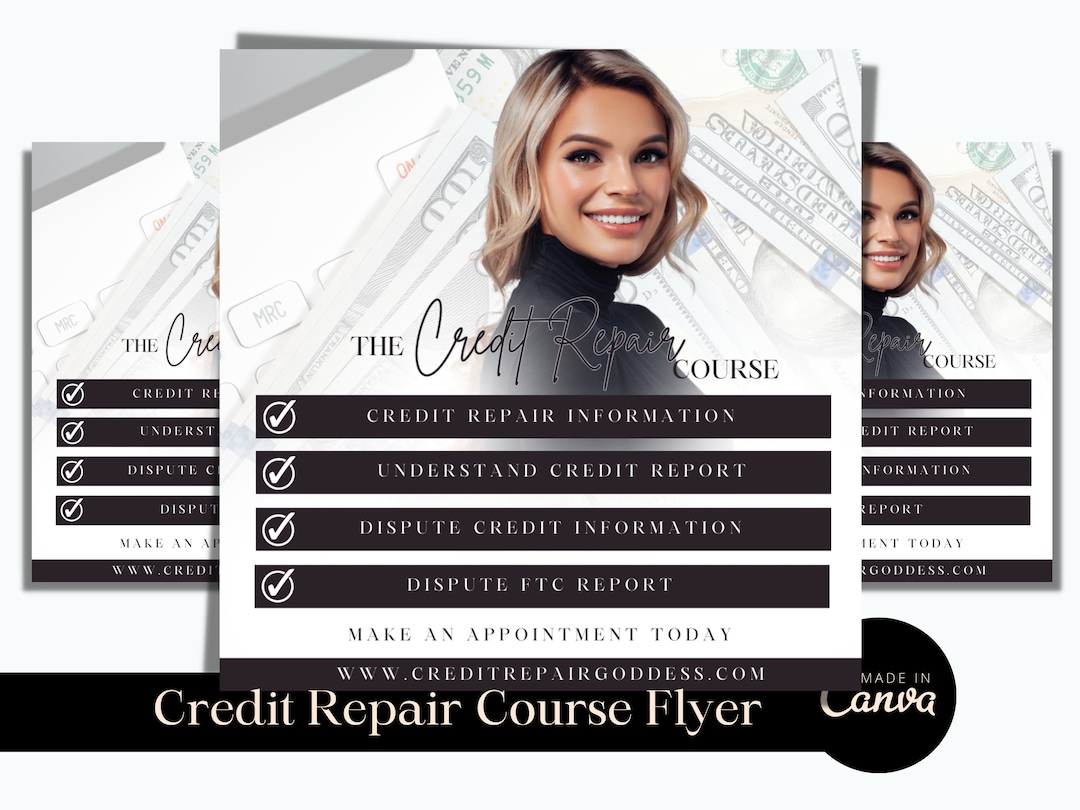 Credit Repair Course Flyer, Credit Business Template, Credit Repair ...