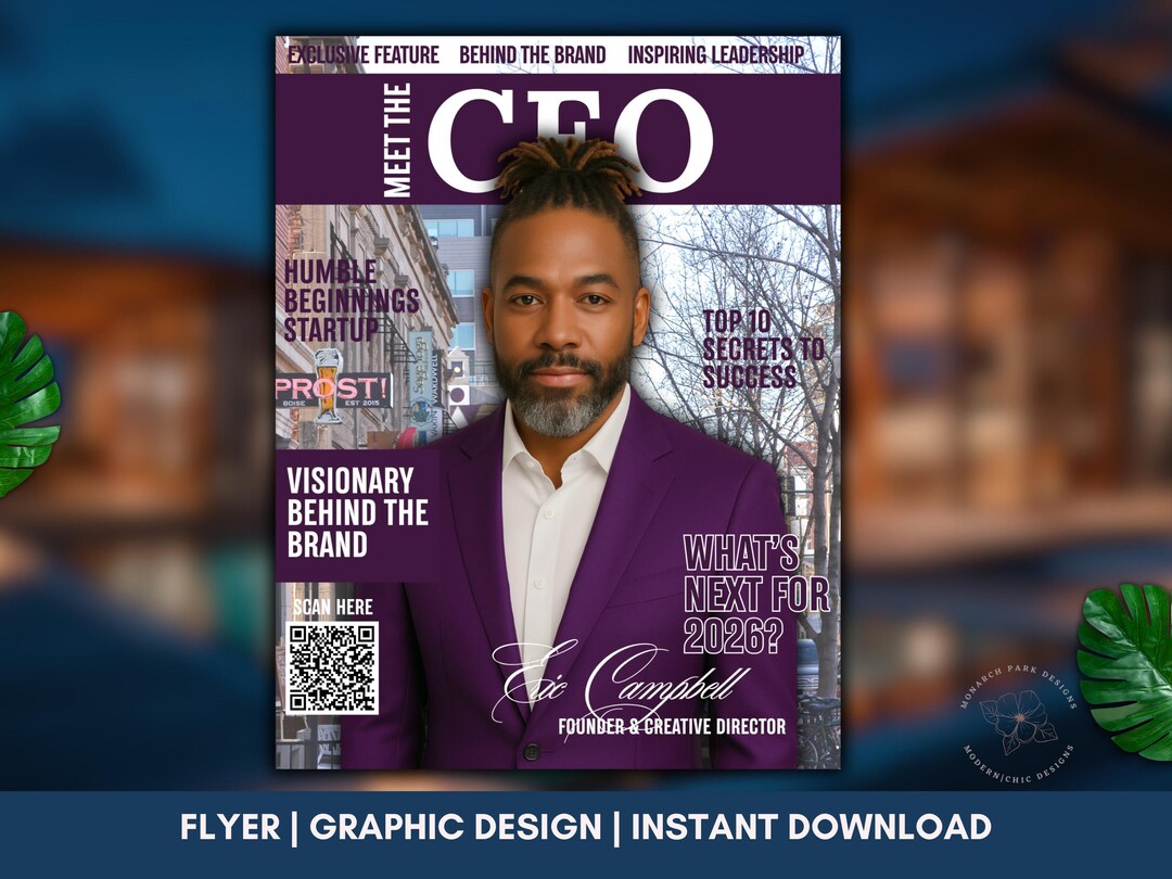 Meet the CEO Flyer Template for Men, Small Business Branding Magazine ...