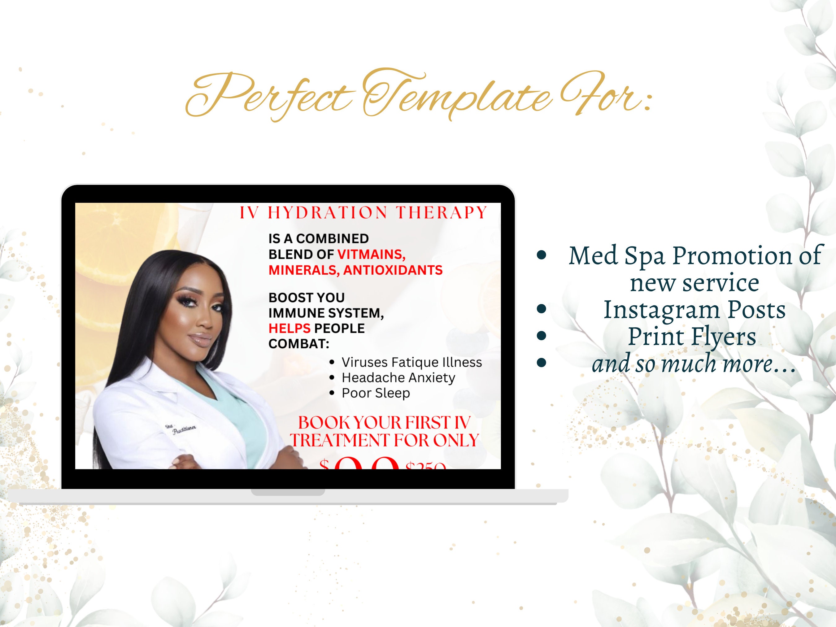 IV Drip Therapy Flyer, IV Hydration Flyer Template, Instagram Template ...