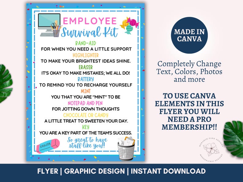 EDITABLE Employee Survival Gift Kit, Employee Staff Appreciation Week ...