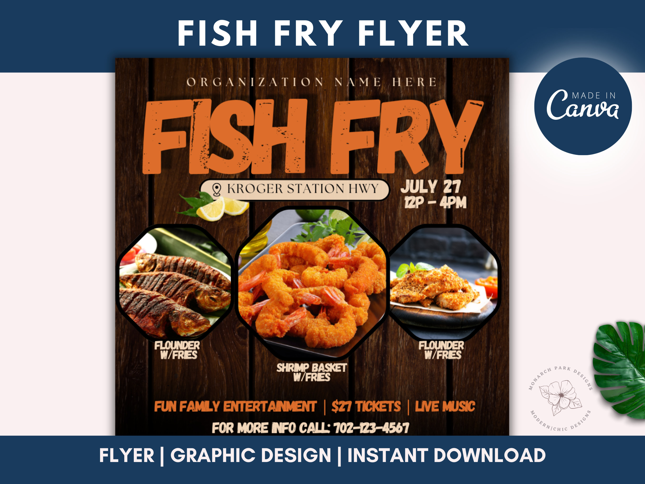 Editable Fish Fry Flyer Canva Template, Fish Fry Fundraiser, Seafood ...