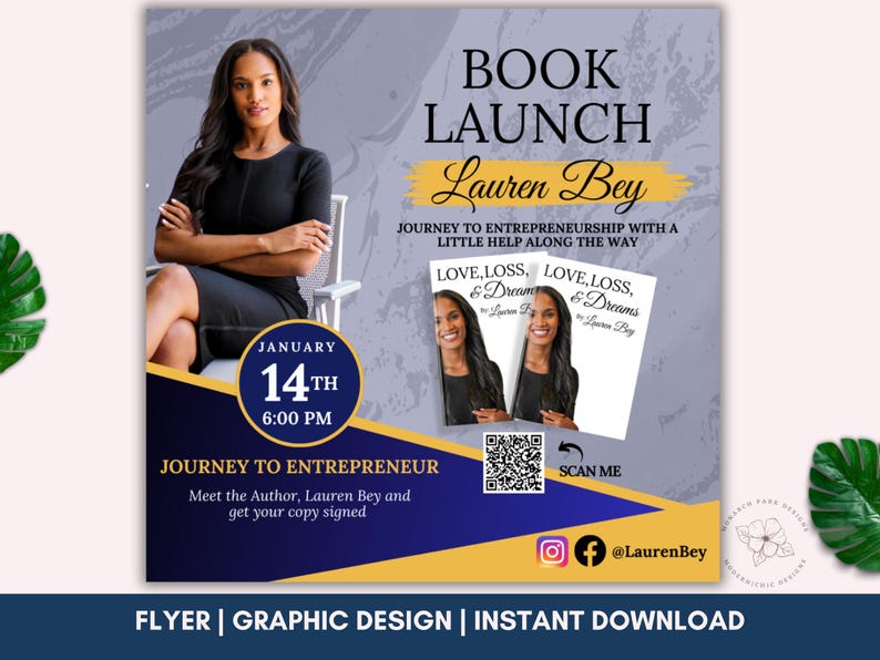 Editable Flyer for Book, Author Book Promotion Flyer Template, Book ...