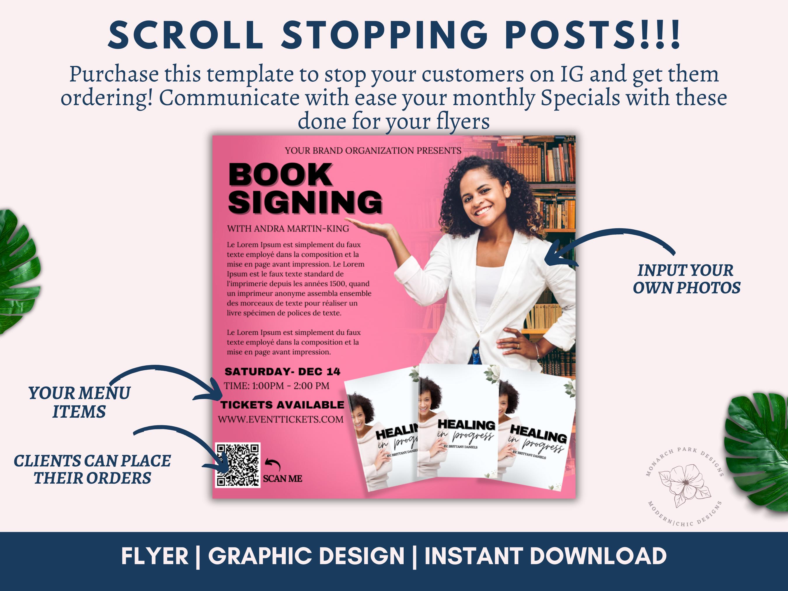 Editable Book Launch Flyer Template: Author Marketing (canva Edit) - Etsy