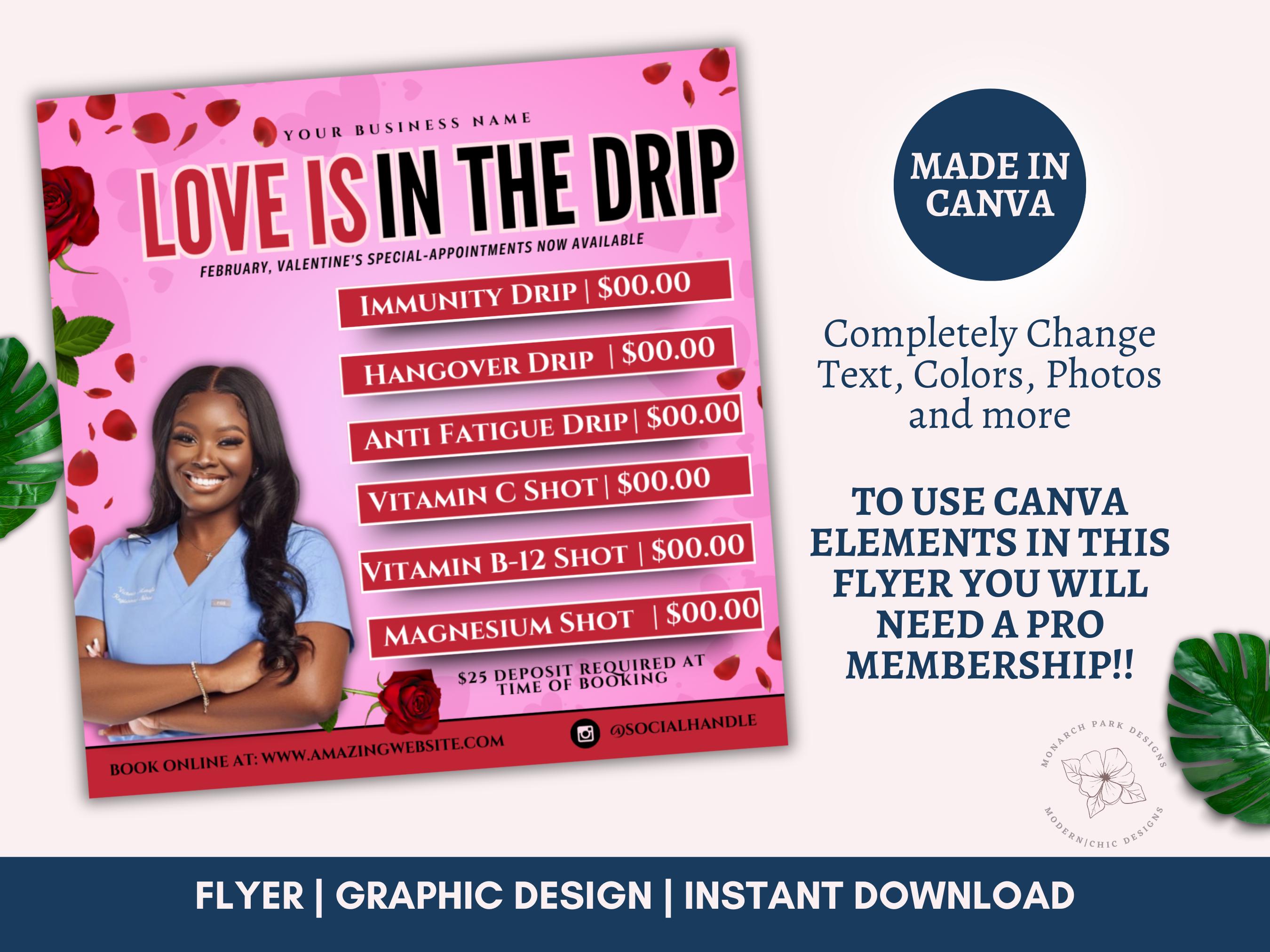IV Hydration Flyer Template, IV Vitamin Therapy Marketing, February ...