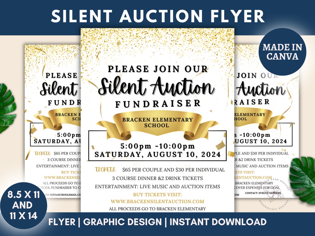 Editable Silent Auction Flyer, PTO PTA, Italian Pasta Fundraiser ...