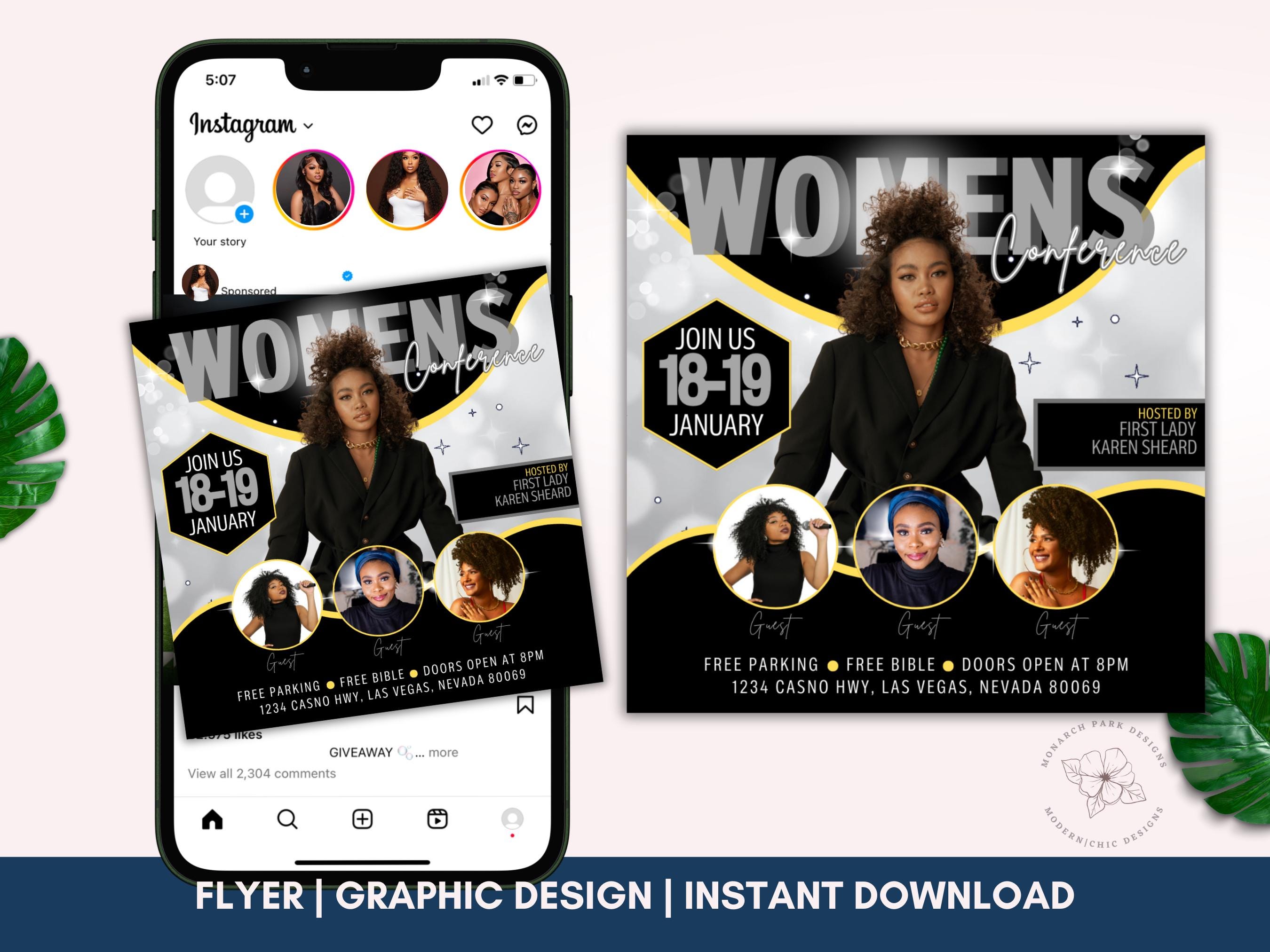 Editable Women Empowerment Flyer, Women Event Flyer, Guest Speakers ...