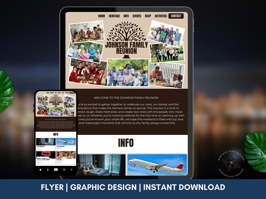 Editable Family Reunion Website Template, Canva Design (digital ...