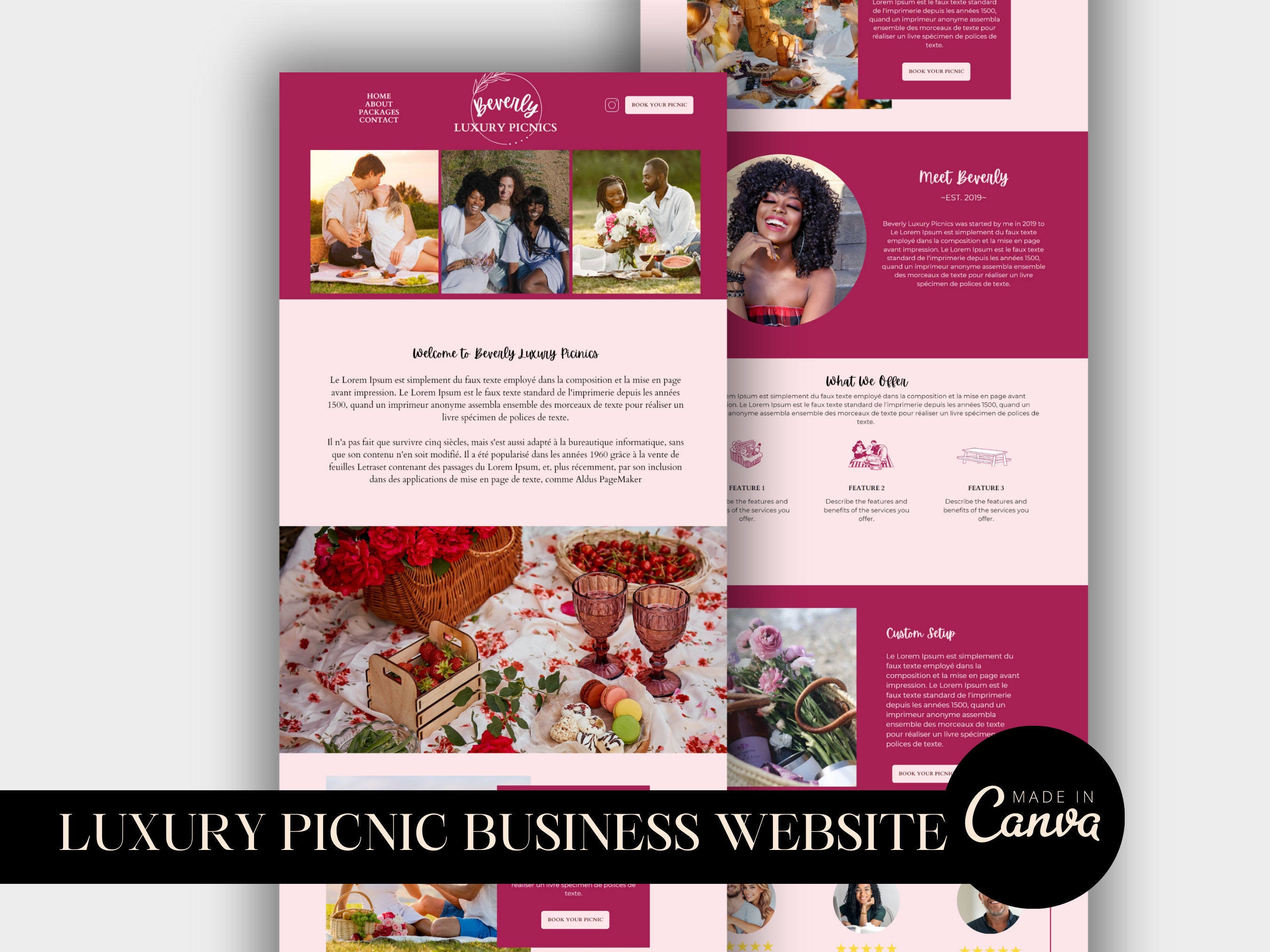 Luxury Picnic Business Website Template: Elegant Event Planning in ...