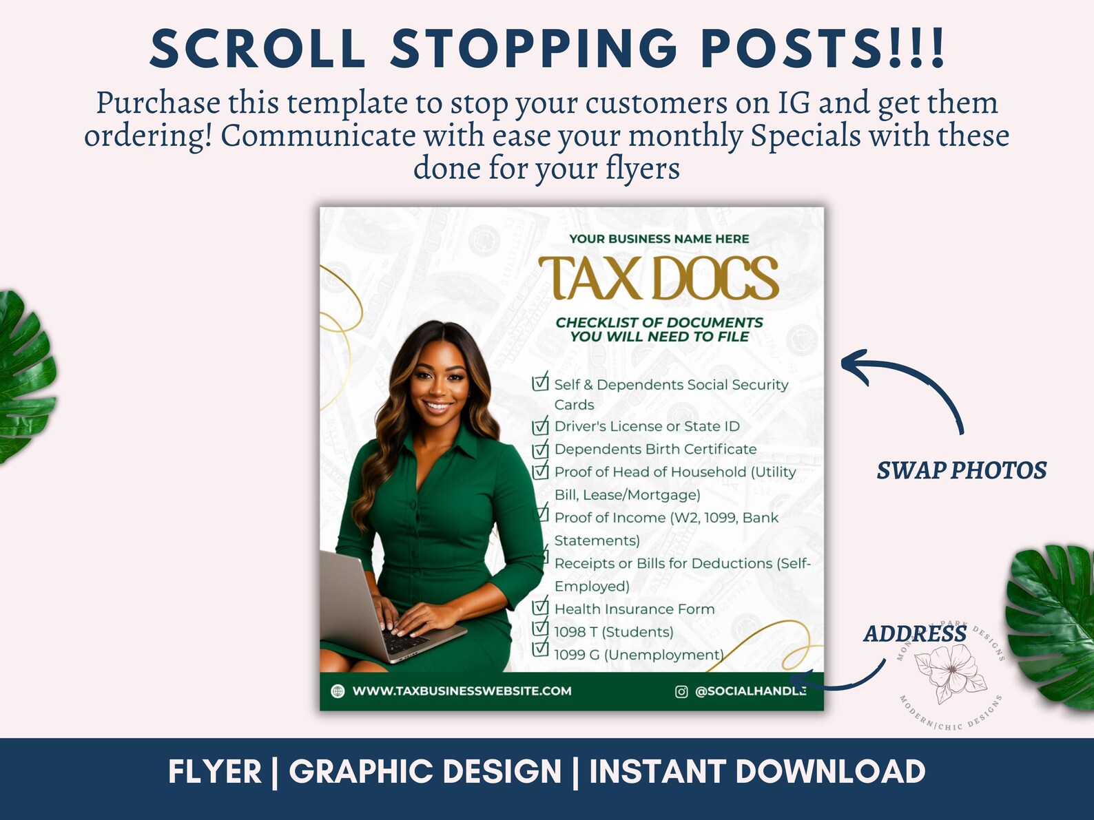 Tax Documents Checklist Flyer, Tax Prep Marketing (editable Canva ...