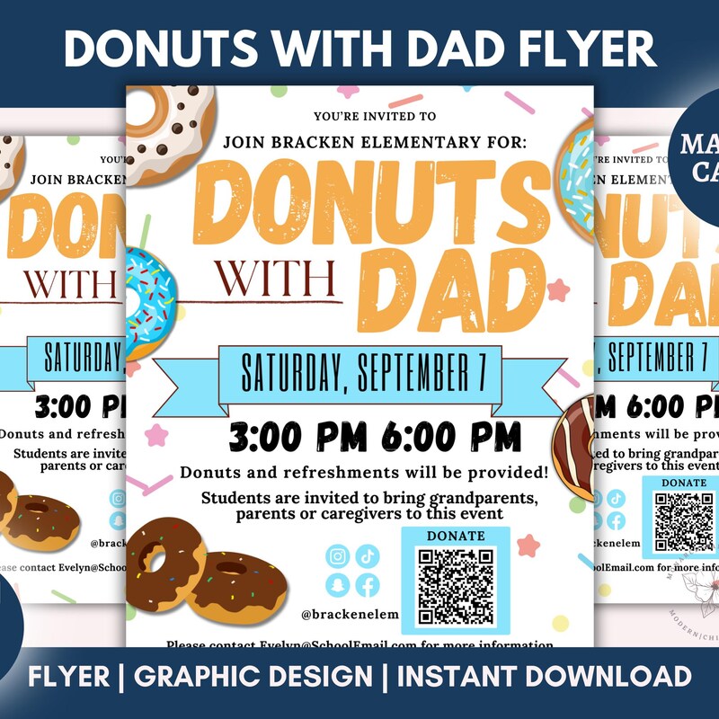 Donuts With Dad Flyer - Etsy