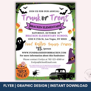 Editable Trunk or Treat Flyer, Printable Halloween Invitation ...