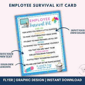 EDITABLE Employee Survival Gift Kit, Employee Staff Appreciation Week ...