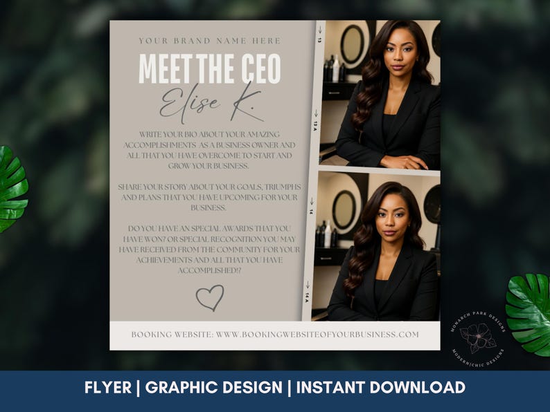Editable Meet the CEO Canva Flyer, Business Branding Template (digital ...