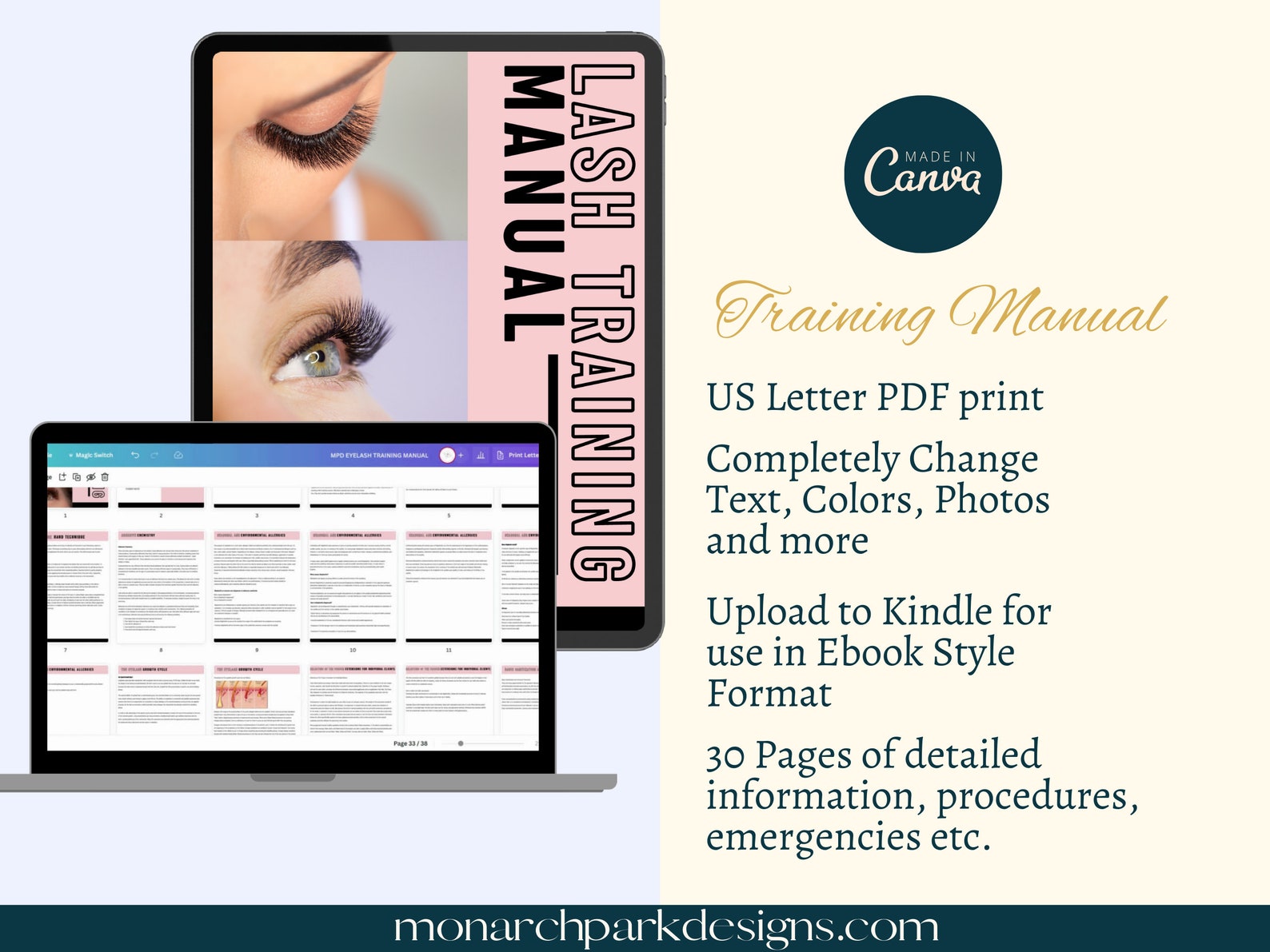 Lash Training Manual , Editable Lash Manual, Guide for Lash Technicians ...