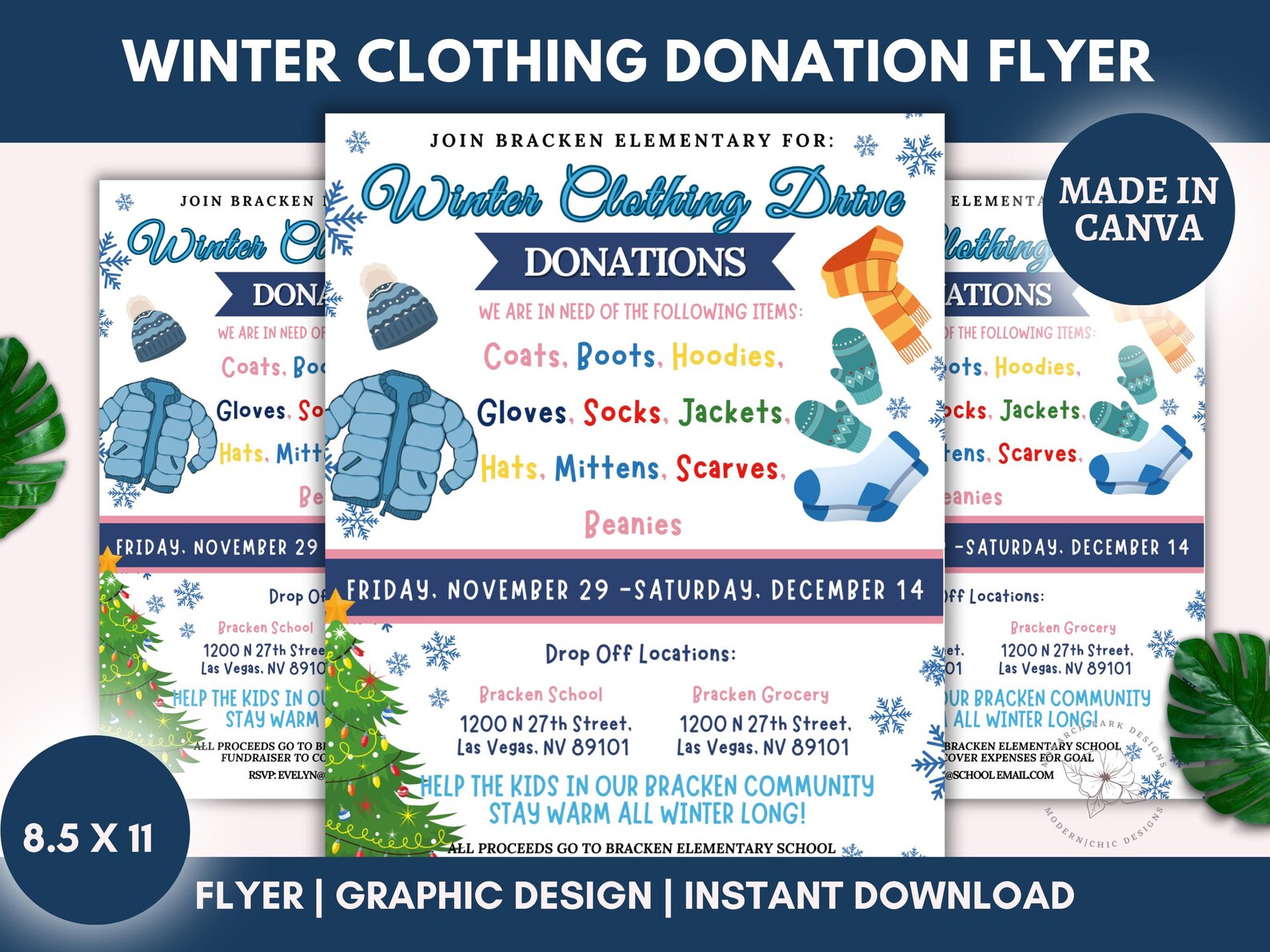Winter Clothing Drive Flyer, Printable PTA PTO, Charity Church ...