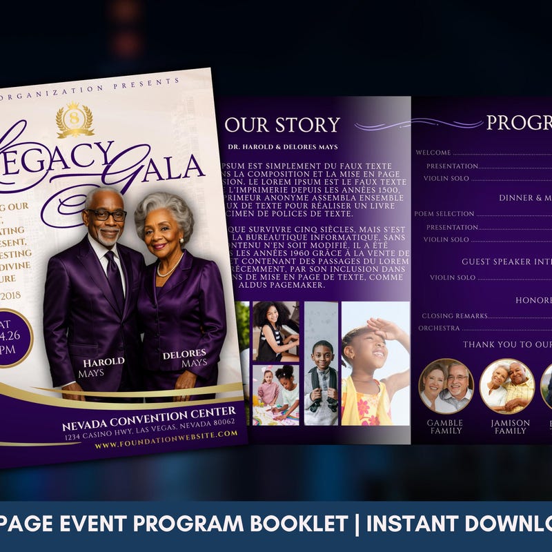 Gala Program Template - Etsy