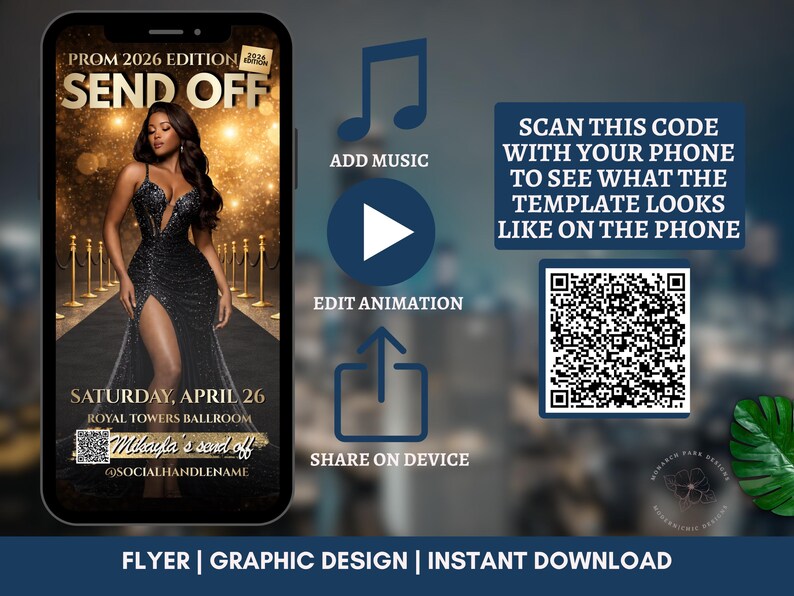Black Gold Prom Send off Invitation, Red Carpet Theme (digital Download ...