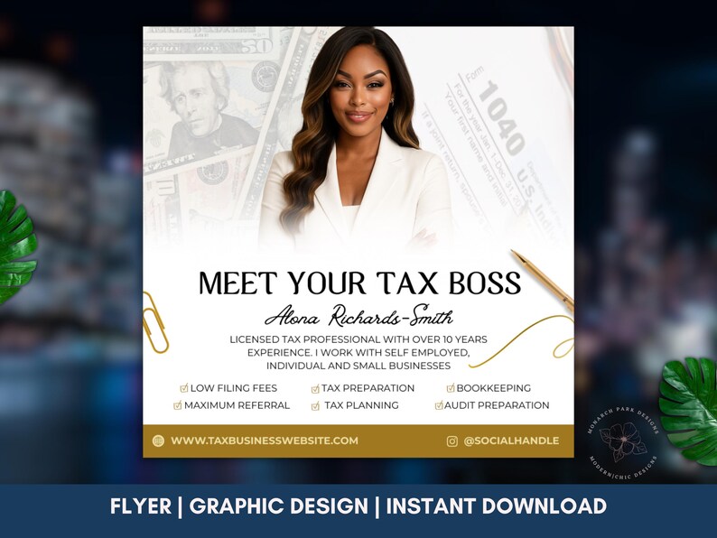 Tax Prep Introduction Flyer, Editable Canva Template - Etsy