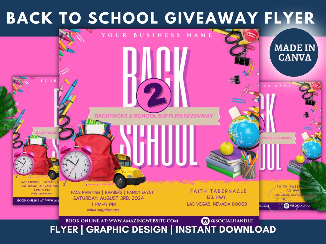 Editable Flyer Template, Back to School Supply Drive, New Beginnings ...