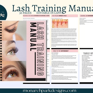Lash Training Manual , Editable Lash Manual, Guide for Lash Technicians ...