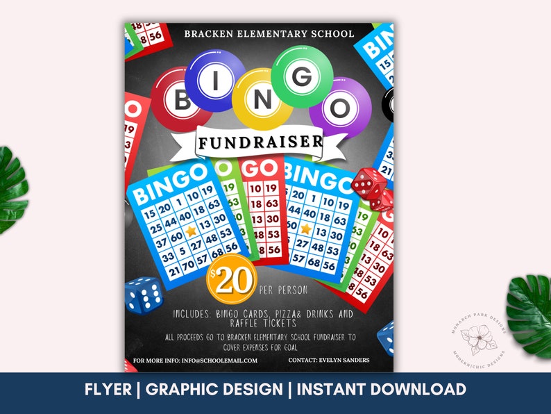 Editable Bingo Fundraiser Flyer, PTO PTA, Italian Pasta Fundraiser ...