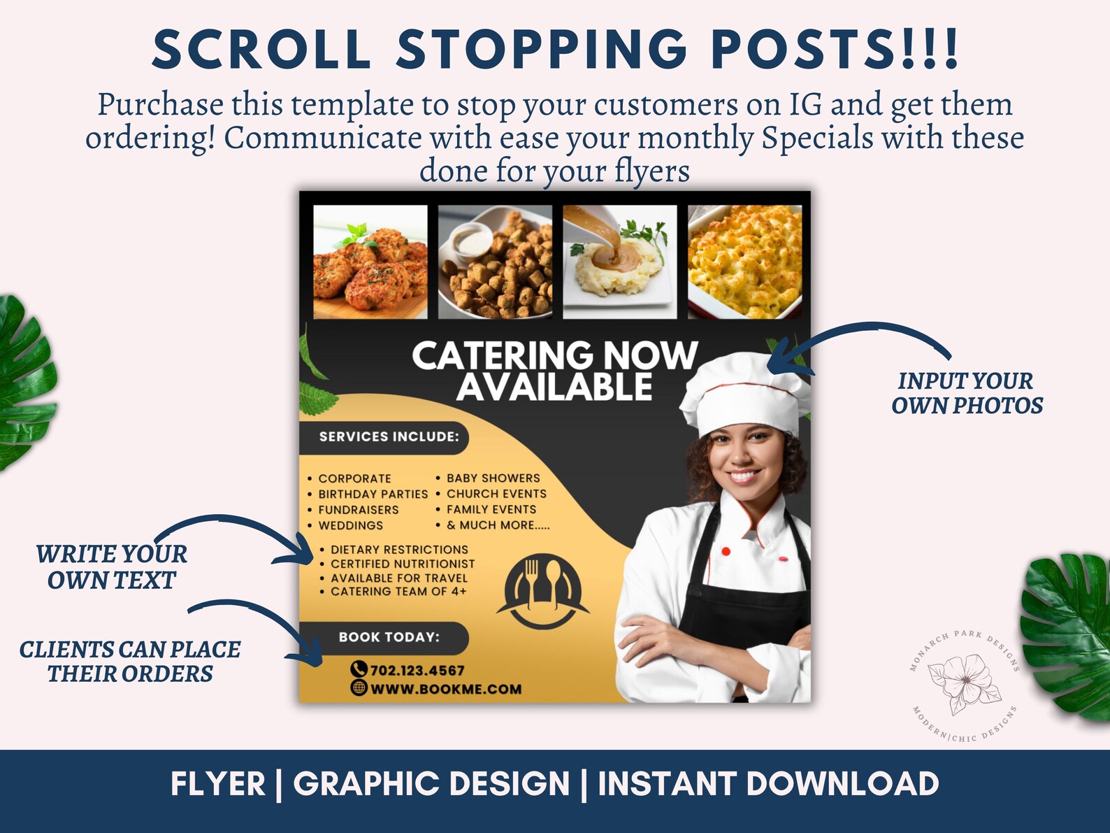 Editable Catering Flyer Template: Restaurant Advertising (canva) - Etsy