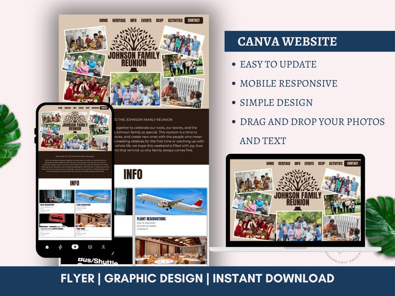 Editable Family Reunion Website Template, Canva Design (digital ...
