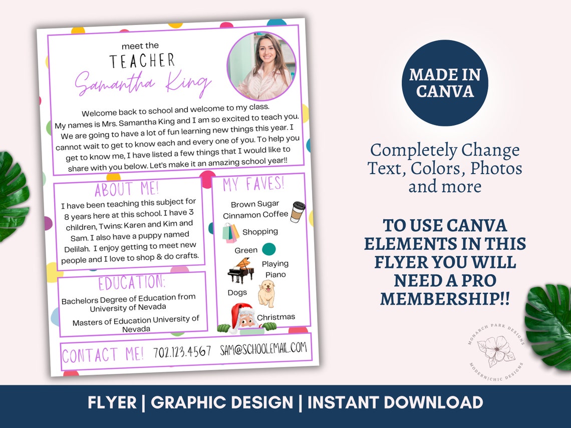 Meet the Teacher Pastel, Meet the Teacher Template, Meet the Teacher ...