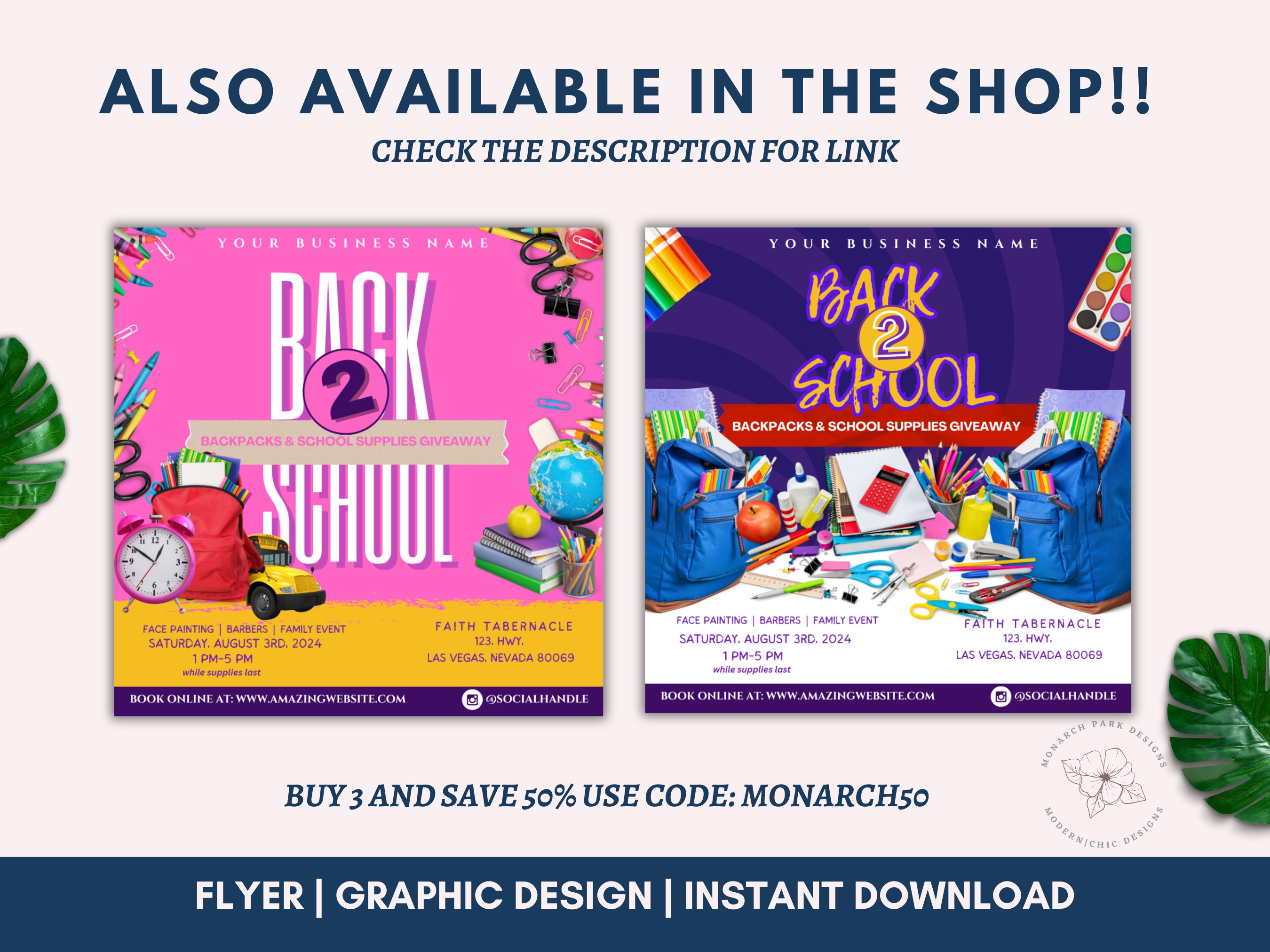 Editable Flyer Template, Backpack Giveaway, Back to School Event, Back ...