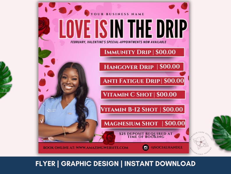 IV Hydration Flyer Template, IV Vitamin Therapy Marketing, February ...