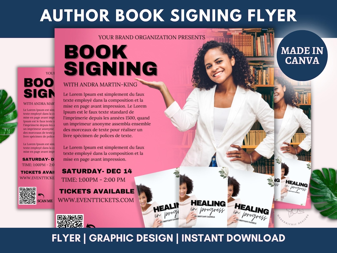 Editable Book Launch Flyer Template: Author Marketing (canva Edit) - Etsy