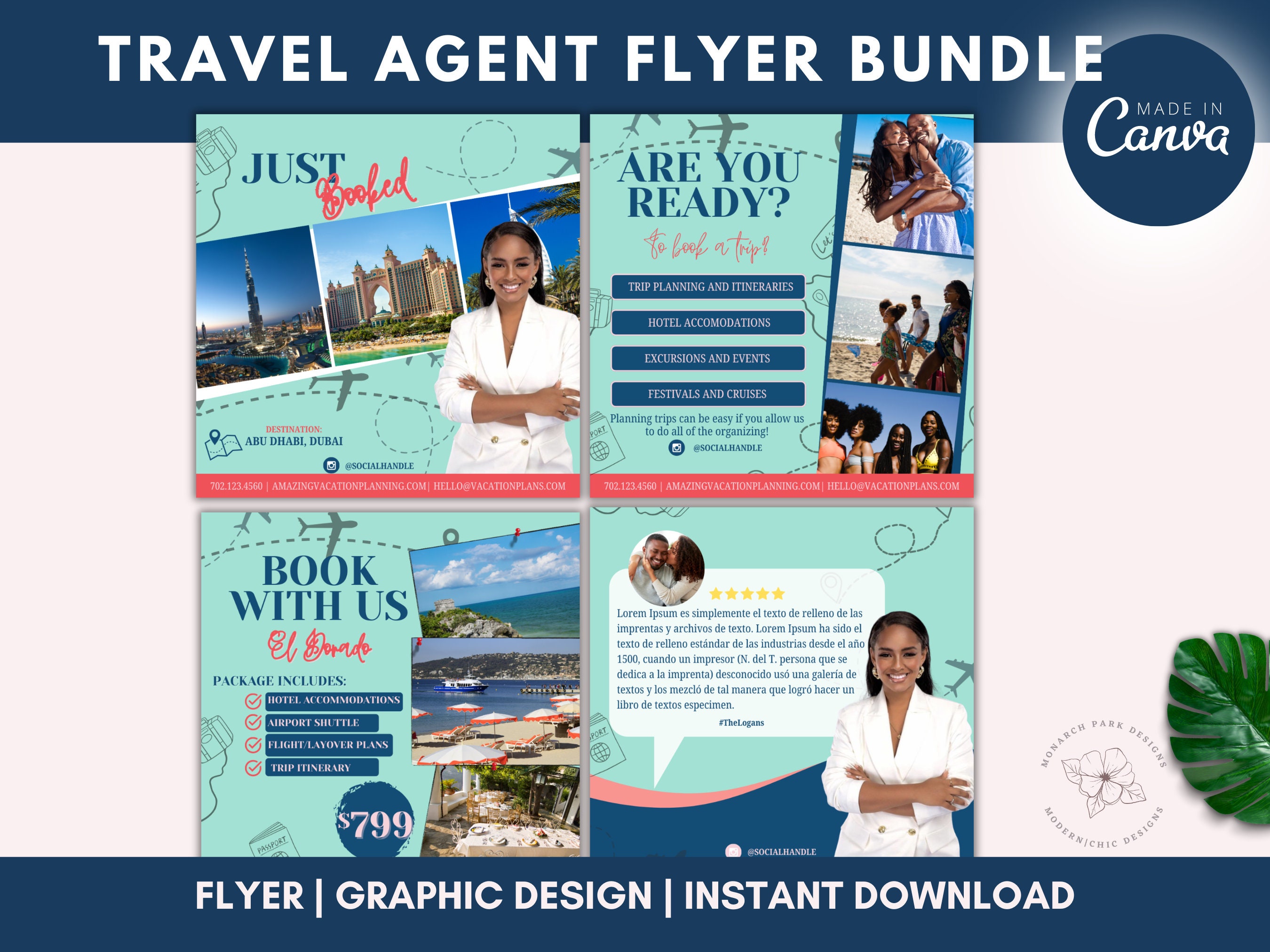 Travel Agent Template, Travel Instagram Post, Travel Agent Canva ...