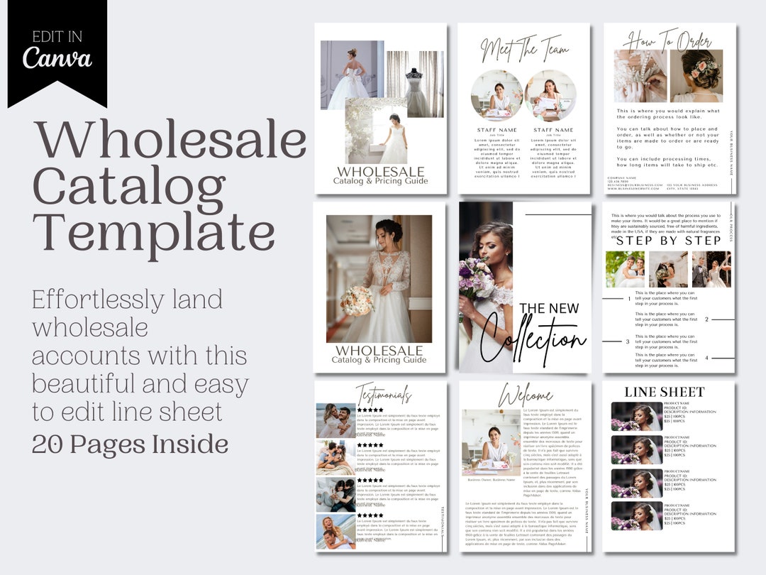 Wholesale Line Sheet Template for Product Sales Line Sheet - Etsy