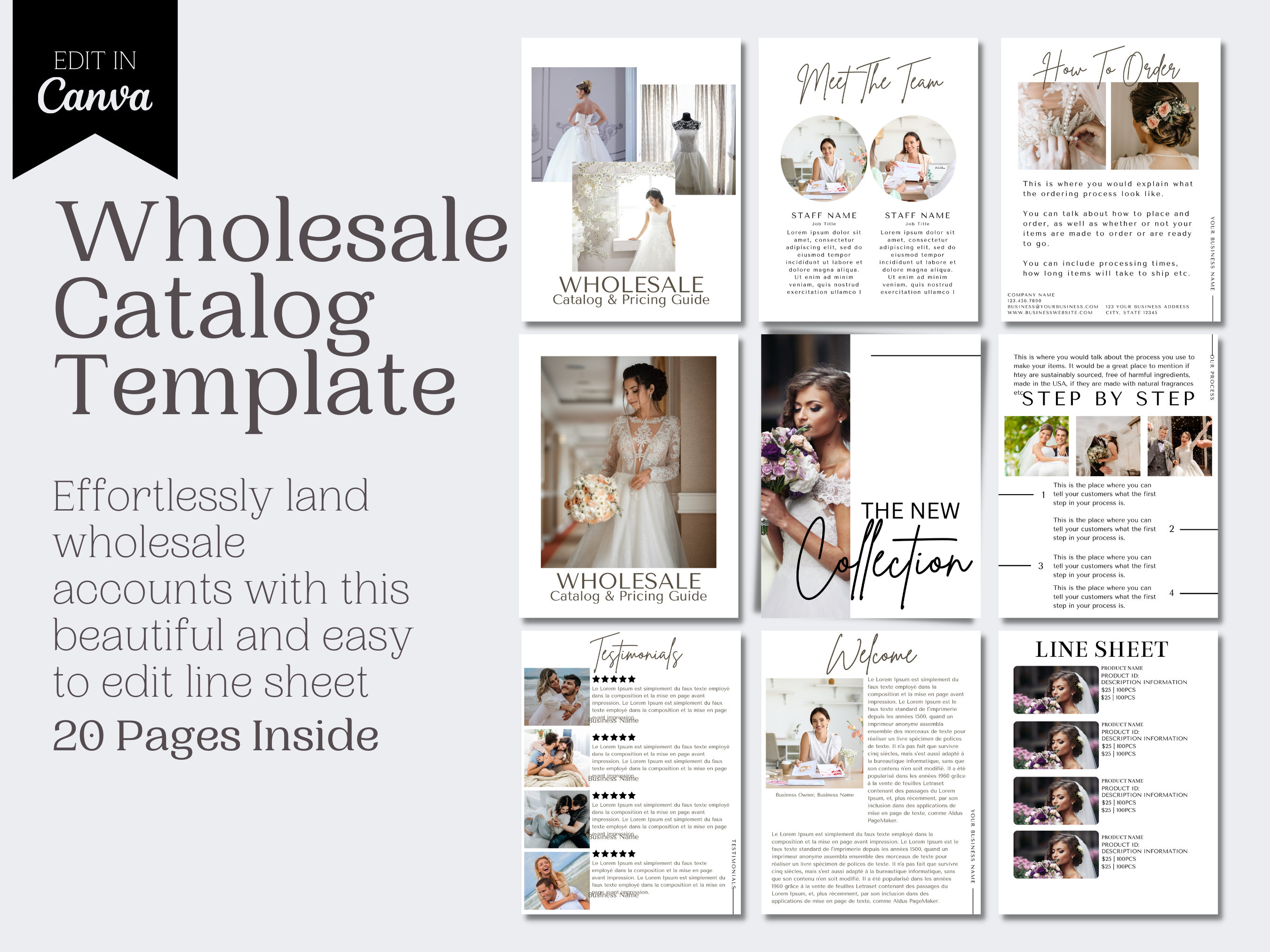 Wholesale Line Sheet Template for Product Sales Line Sheet - Etsy