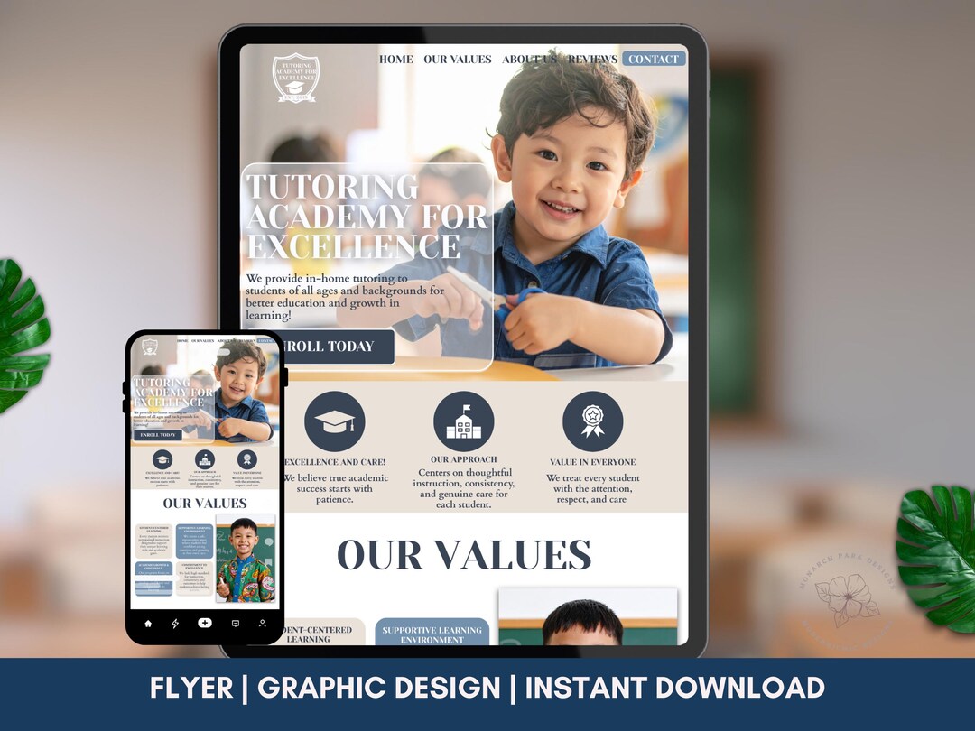 Editable Canva Teacher Website Template, One Page Design (digital ...