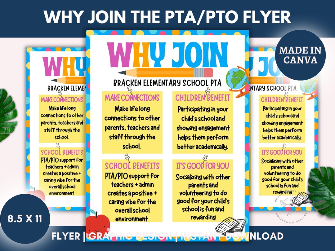Why Join the Pto Flyer, Printable Handout, Pta Recruitment Flyer, Join ...