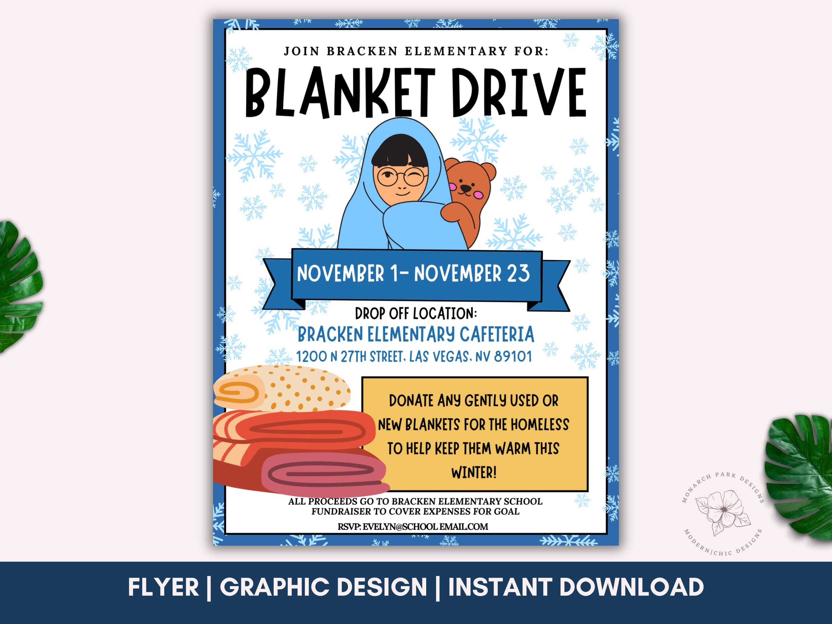 Editable Blanket Drive Flyer, Charity Event Template (canva) - Etsy