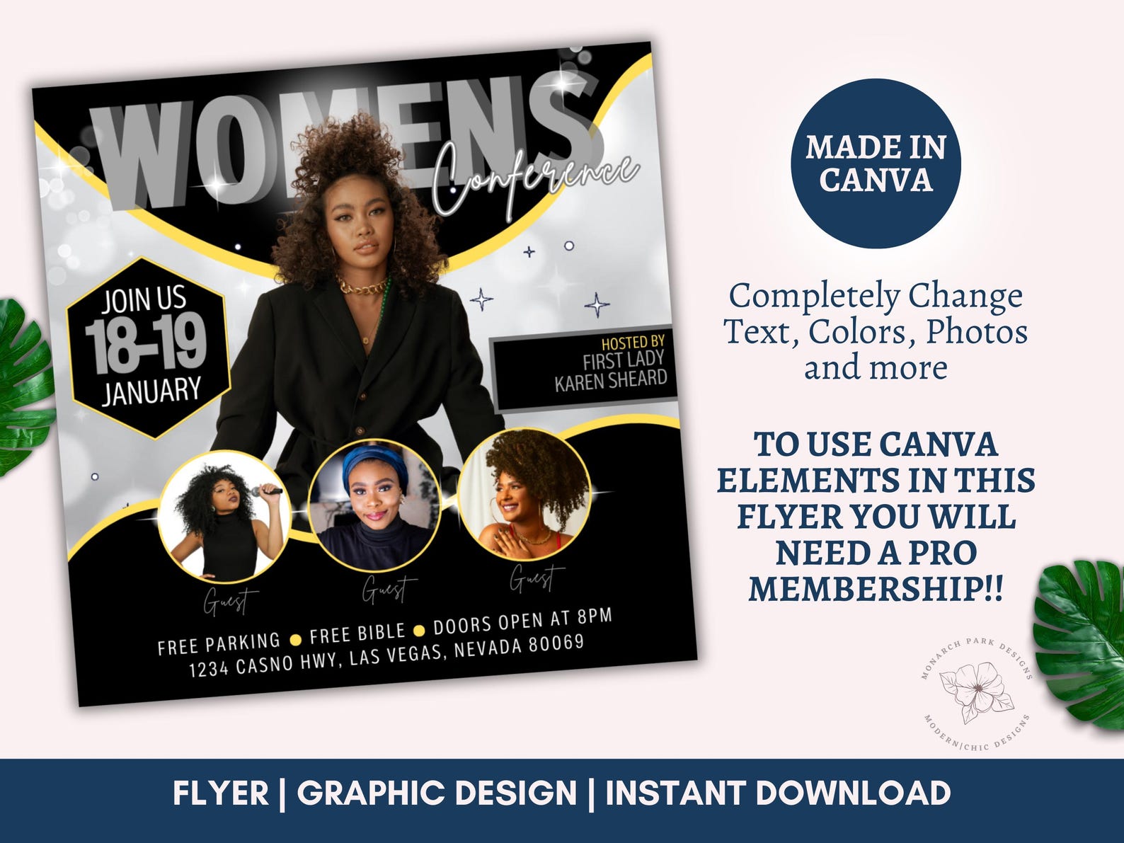 Editable Women Empowerment Flyer, Women Event Flyer, Guest Speakers ...