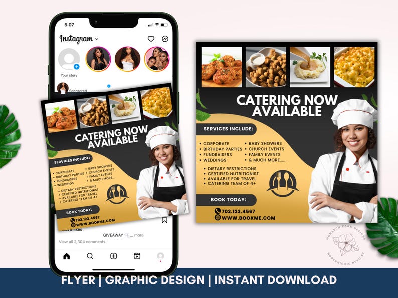 Editable Catering Flyer Template, Catering Services Flyer, Restaurant ...