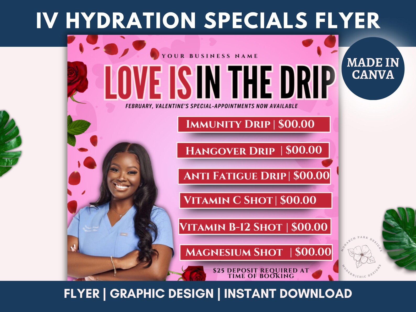 IV Hydration Flyer Template, IV Vitamin Therapy Marketing, February ...