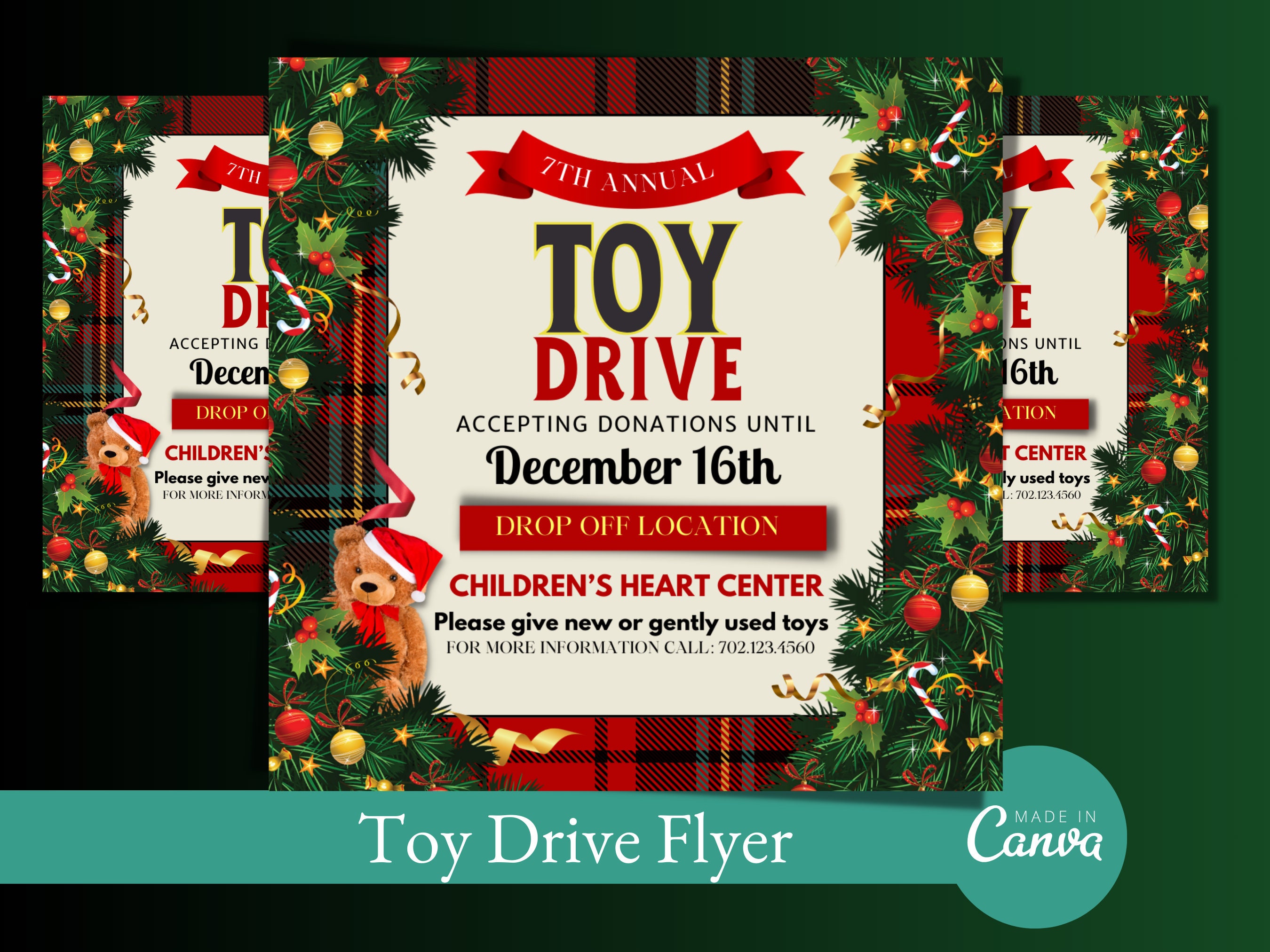 Toy Drive Flyer Template, Toy Donation Flyer, Church Christmas Flyer ...