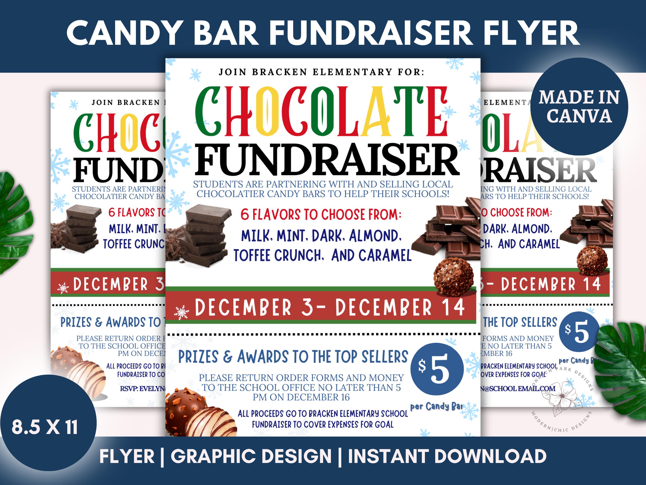 Editable Chocolate Fundraiser Flyer, Printable PTA, PTO, School Church ...