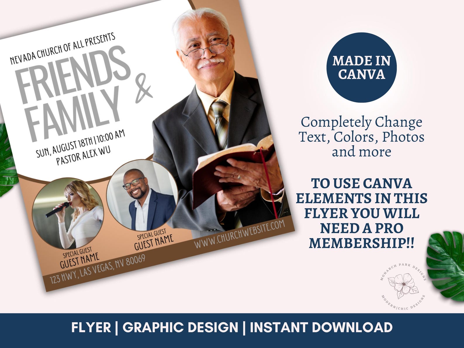 Friends and Family Church Flyer: Elegant Event Template (canva Edit) - Etsy