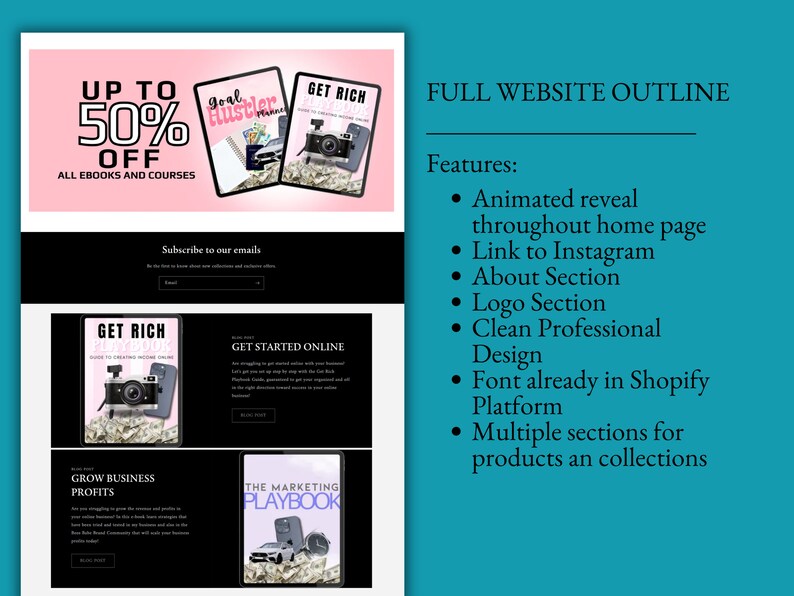 Shopify Theme, Author Website Template, Website Template Shopify ...