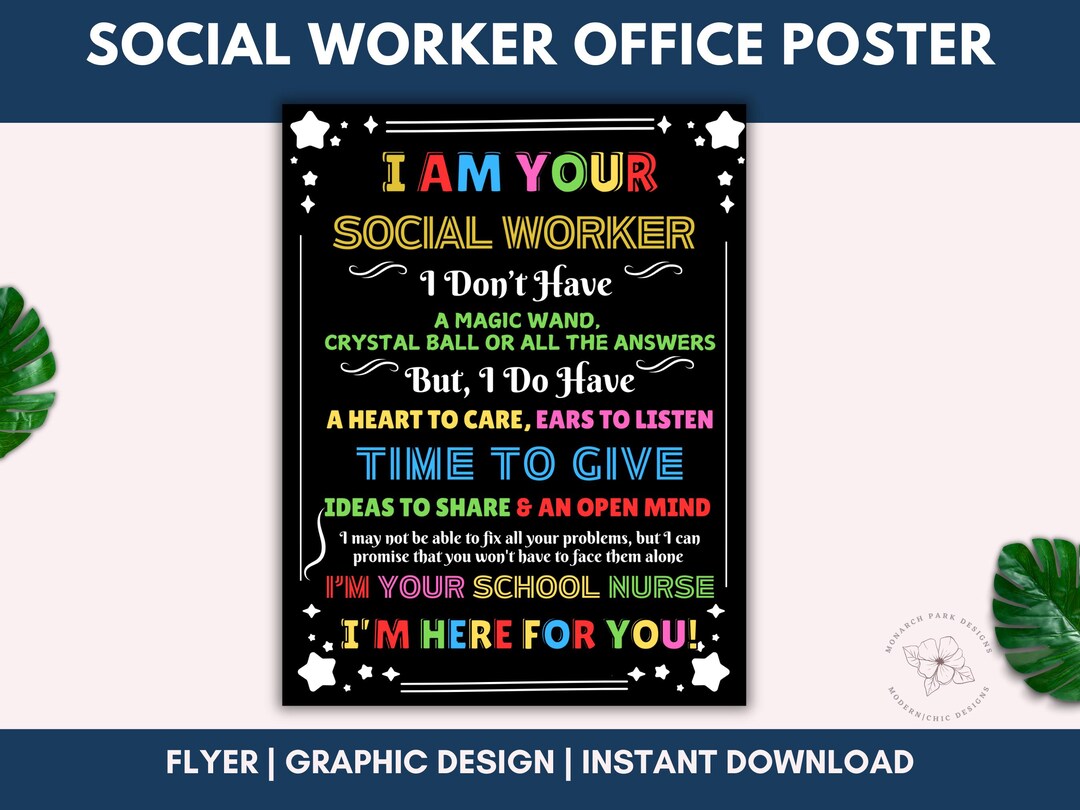 I Am Your School Social Worker Sign, Social Worker Office Decor, School ...