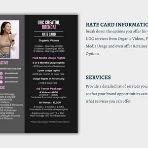 UGC Rate Card, User Generated Content, Influencer Rate Card, Media Kit ...
