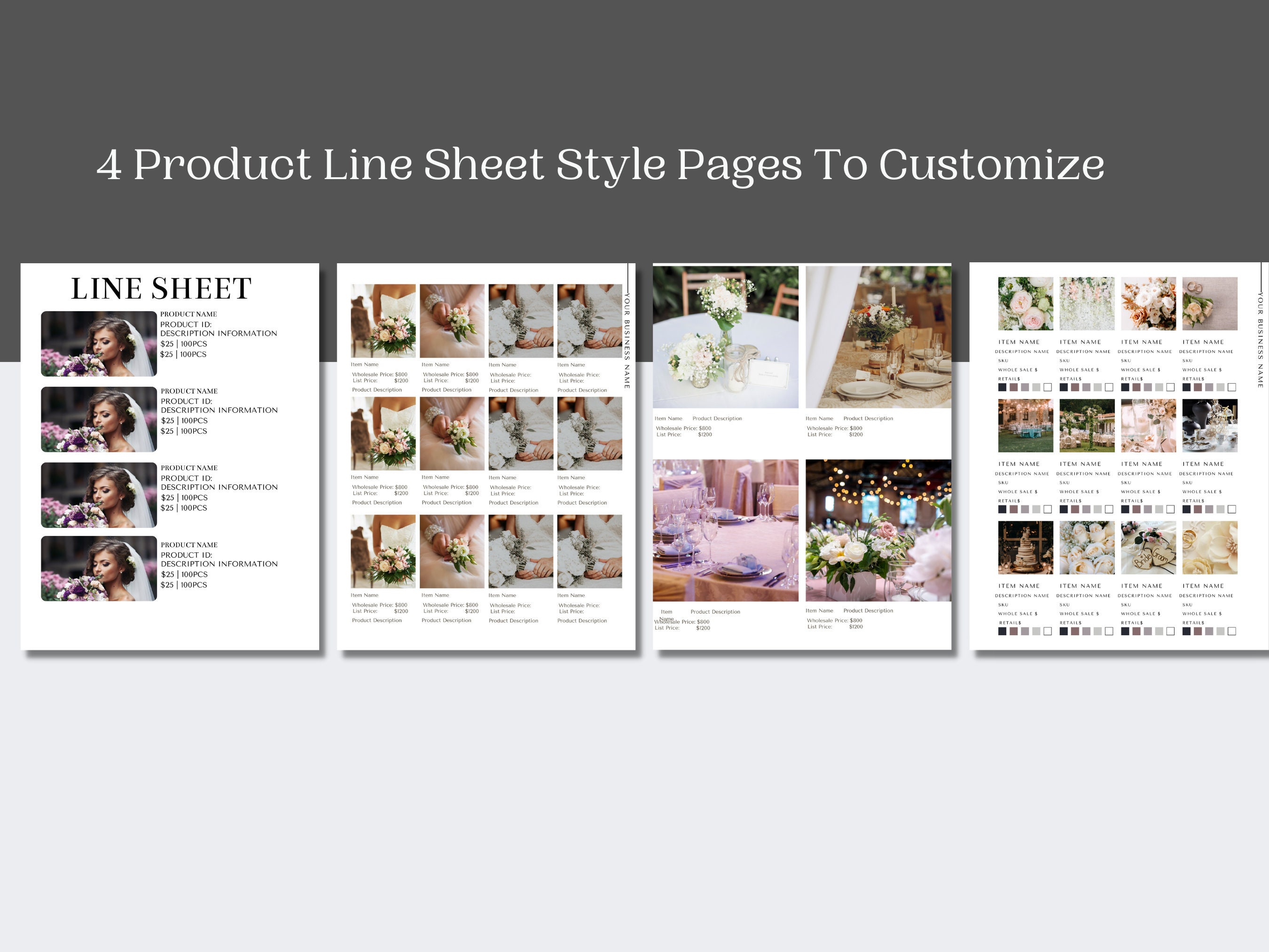 Wholesale Line Sheet Template for Product Sales Line Sheet - Etsy